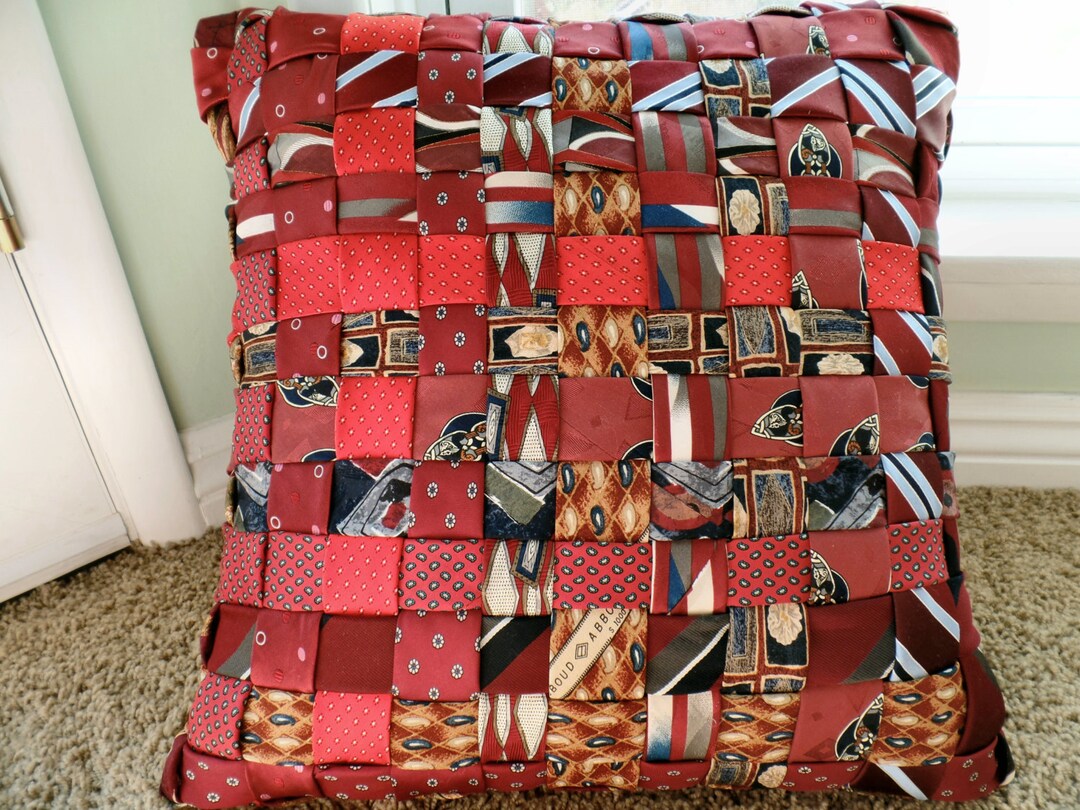 Custom Decorative Woven Necktie Pillow, 14" or 16" or Your Choice - Etsy