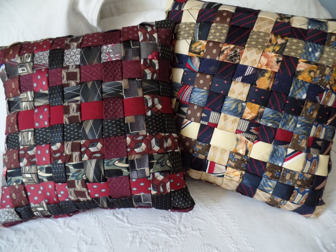 Woven Necktie Pillow Sham Pattern, DIY Memorial Gift (digital Download ...