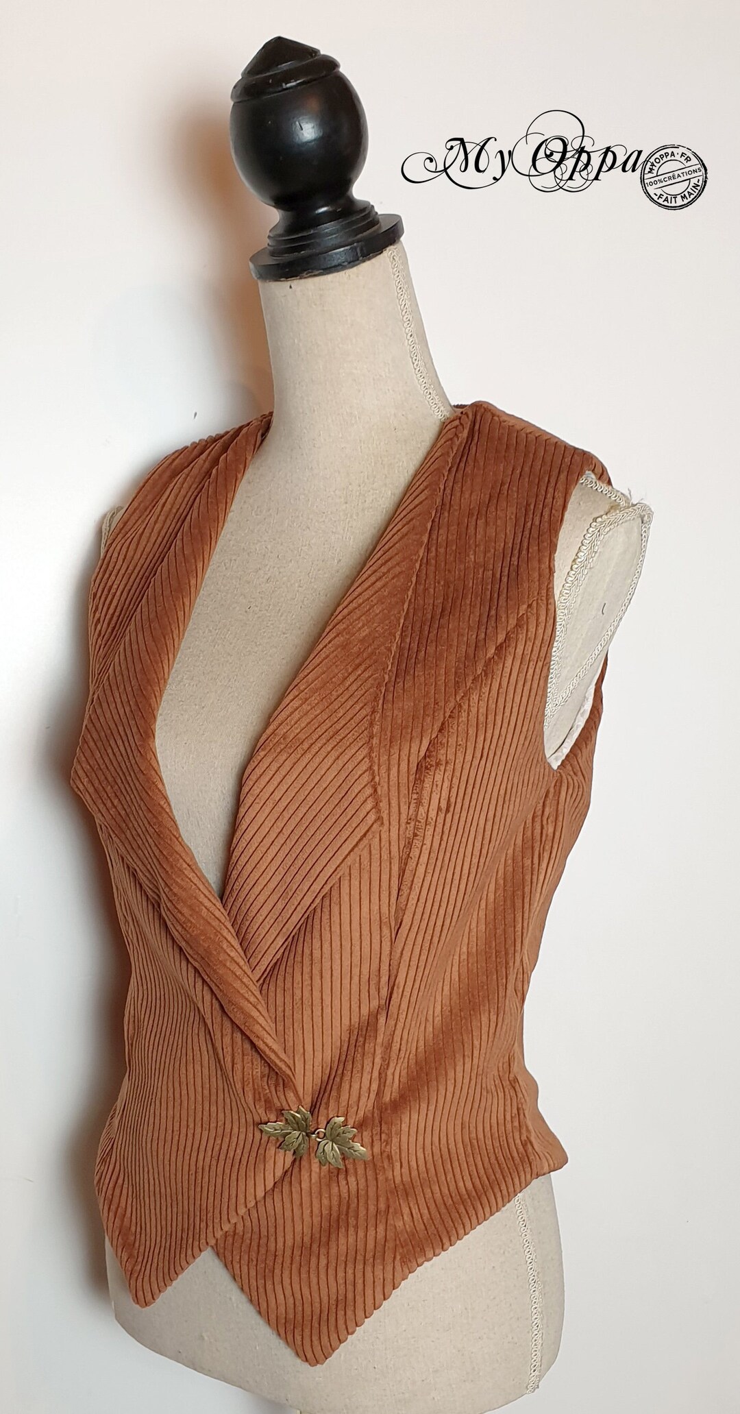 Elf Vest 2 of the Woods With Crochet Leaves Women's Clothing Camel ...