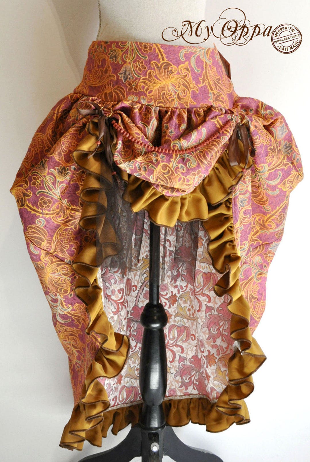 Double-sided Bohemian Burlesque Flower Skirt, Flowers, Ethnic Women's ...