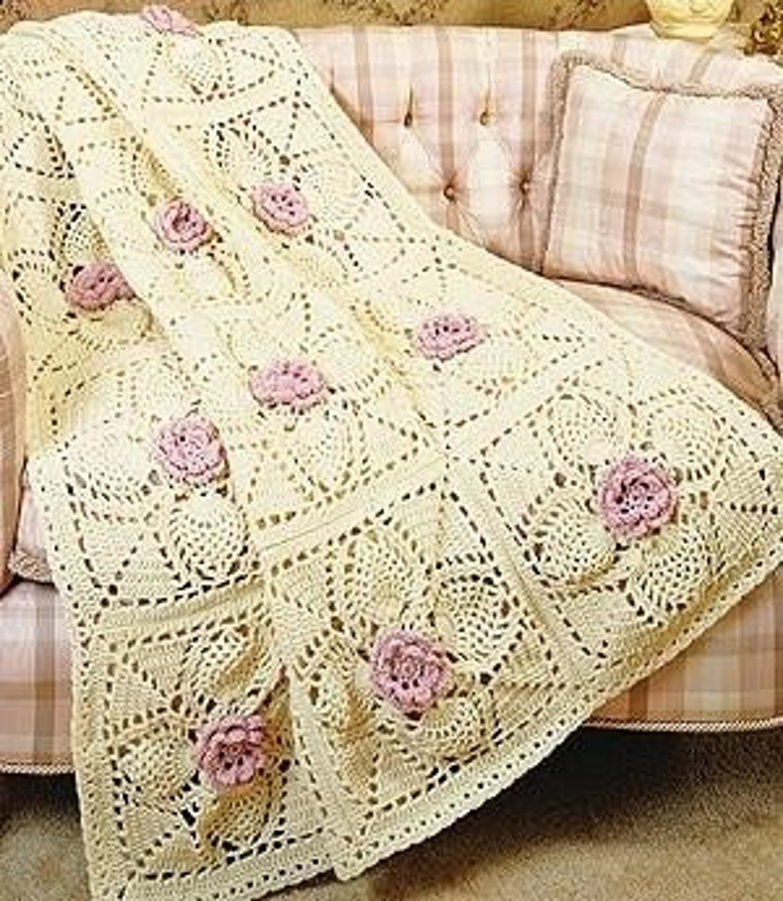New Lower Price Roses and Pineapples Afghan - Etsy