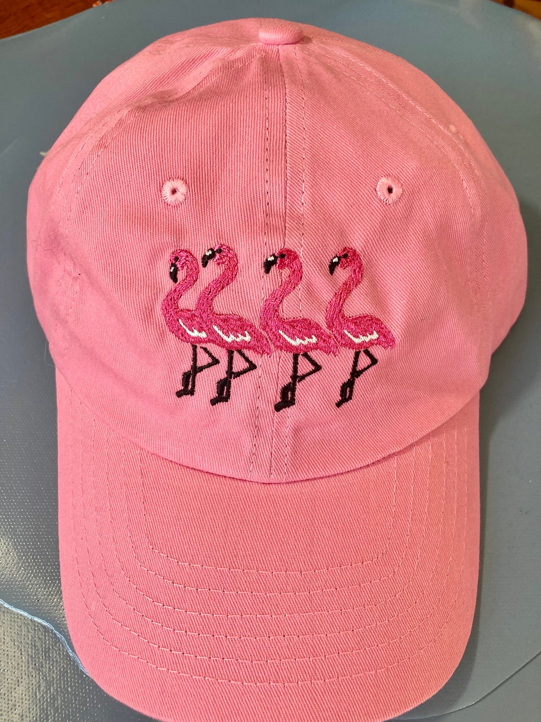 Pink Flamingo Cap, Flamingo Pink Flamingos Embroidered on a Pink ...