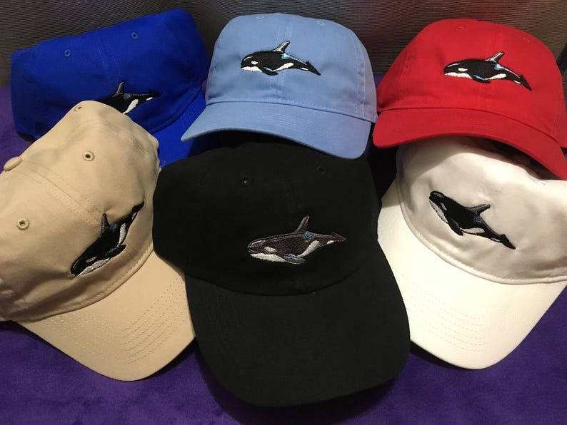 Orca Whale Embroidered on Tan Baseball Cap with Adjustable | Etsy