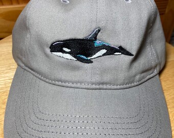 Orca Whale Embroidered on Tan Baseball Cap with Adjustable | Etsy