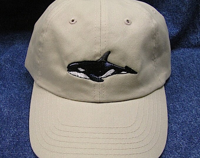 Orca Whale Embroidered on Tan Baseball Cap With Adjustable - Etsy