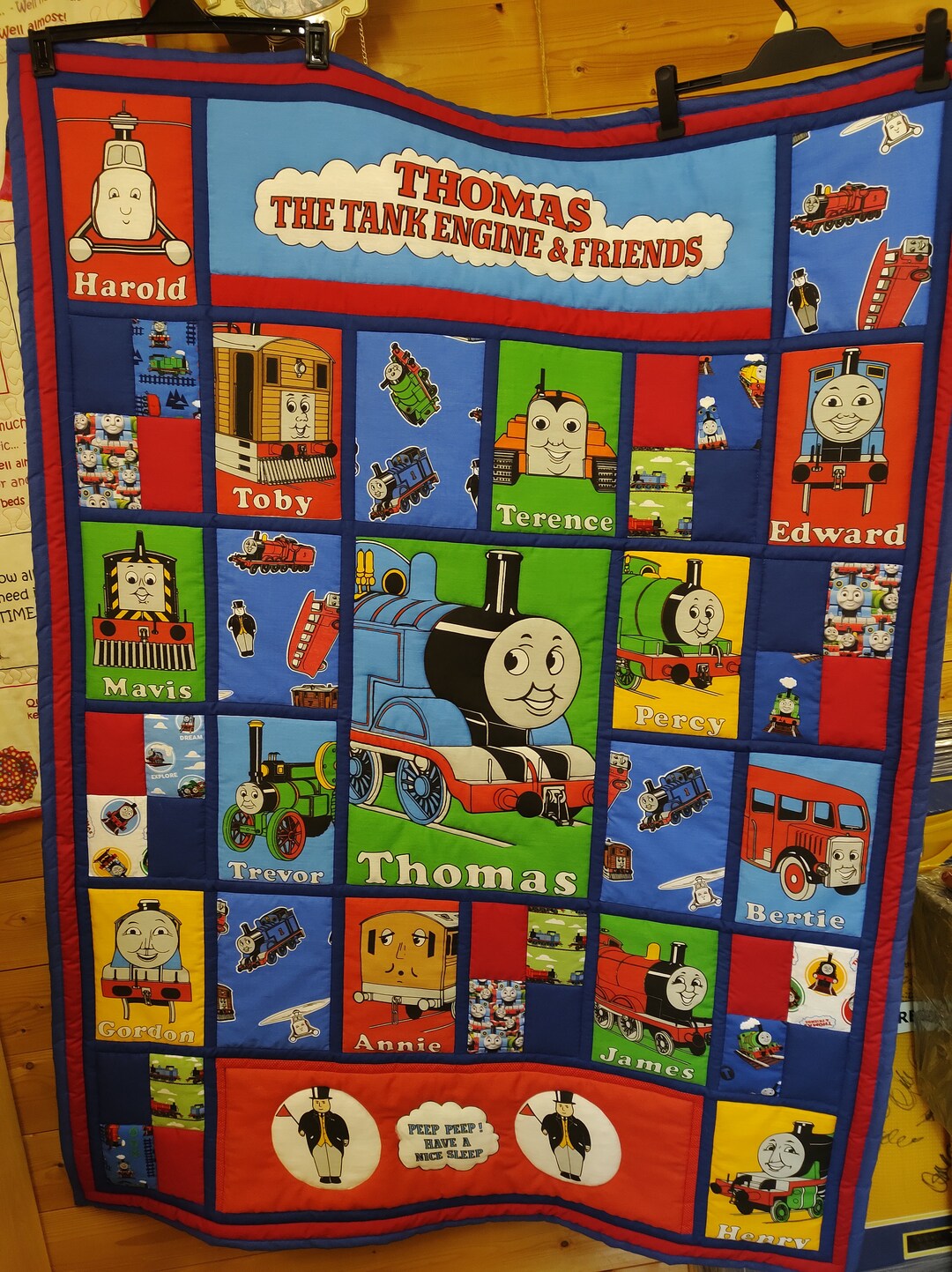 Thomas the Tank Engine Patchwork Quilt With Matching Cushion Cover - Etsy