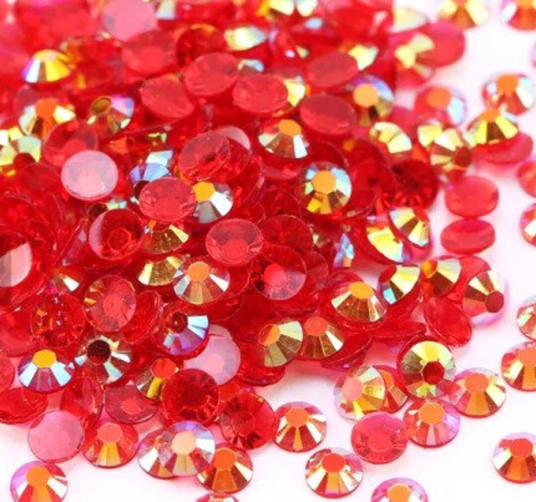 Red AB Transparent SS20, SS16, SS10 - Resin Rhinestones | Non-hot Fix ...