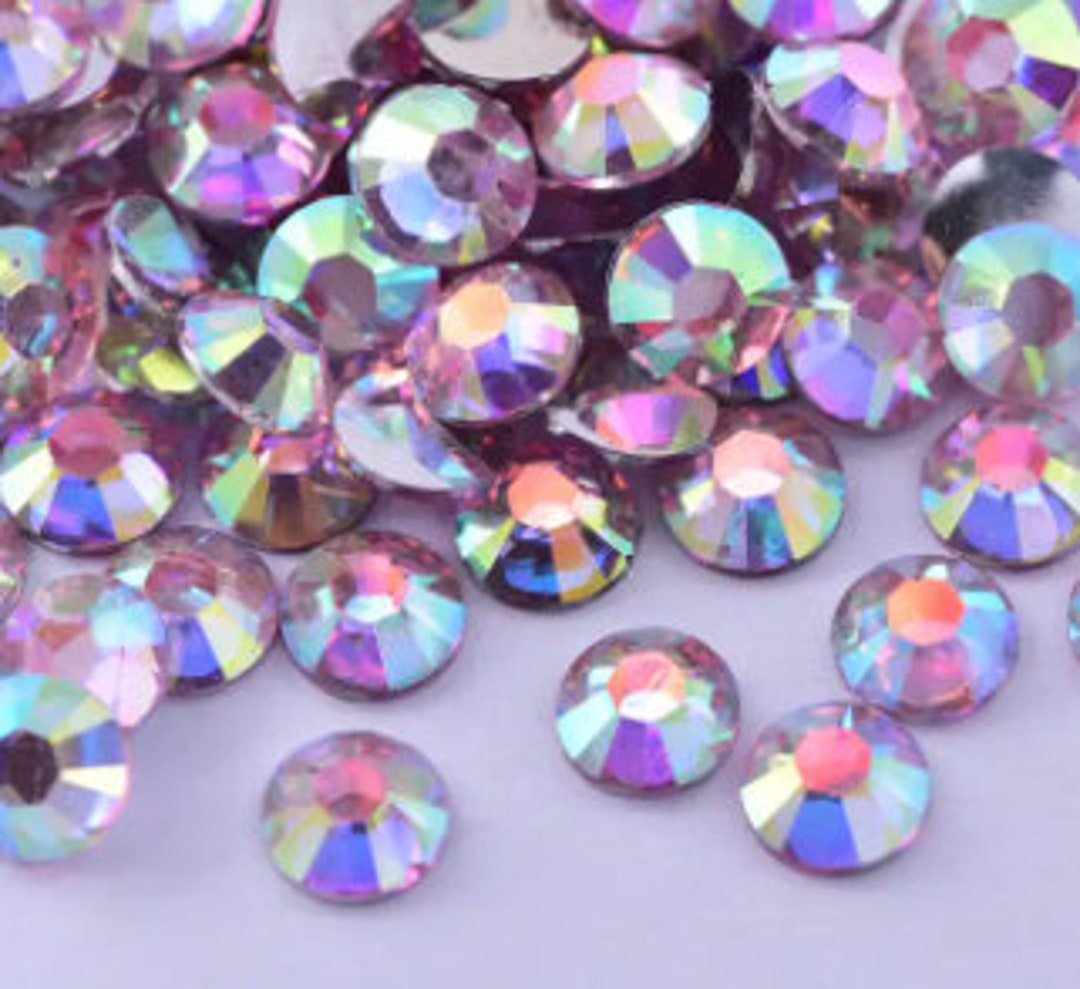 Lt. Rose AB Silver Back SS20, SS16, SS10 - Resin Rhinestones | Non-hot ...