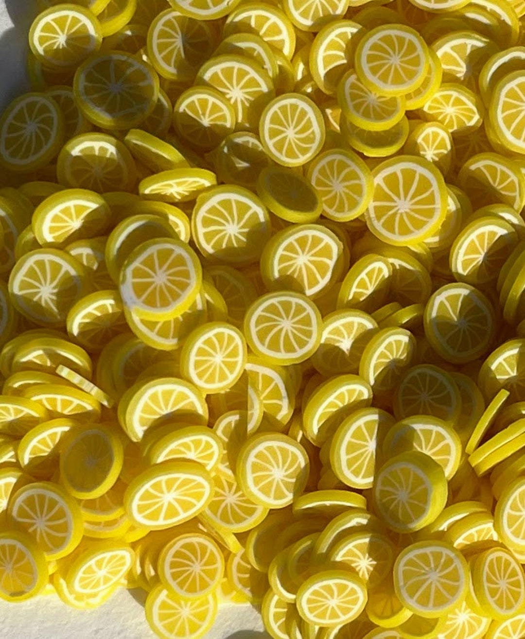 Lemon Polymer Clay Fruit Slices - Fimo Fruit Slices - Etsy