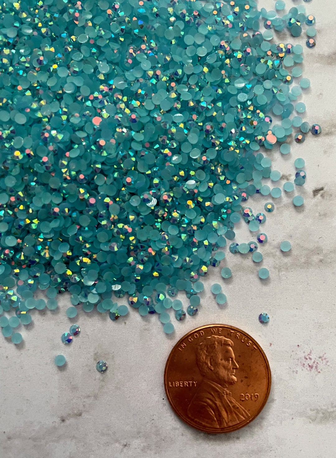 AB LT Blue SS6- 2MM Resin Jelly Rhinestones in 1 Oz Jar - Etsy
