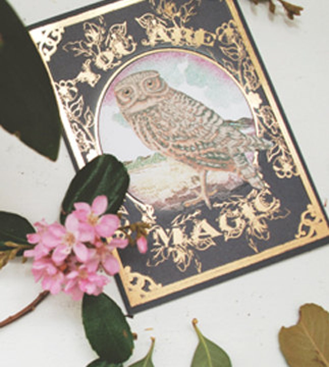 You Are Magic Owl. 5 X 7 Card, Owl With Pressed Gold Accents. - Etsy