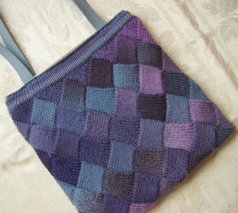 Knitting Pattern Tote of Many Colors Entrelac Bag - Etsy