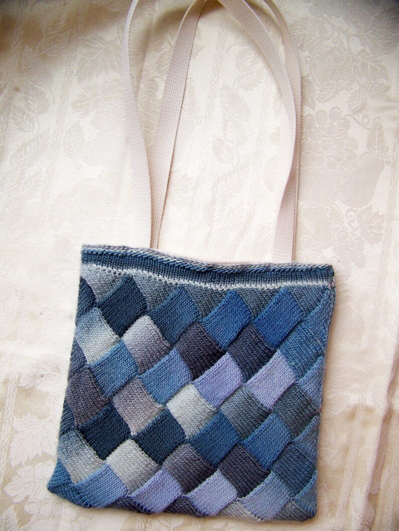 Knitting Pattern Tote of Many Colors Entrelac Bag | Etsy