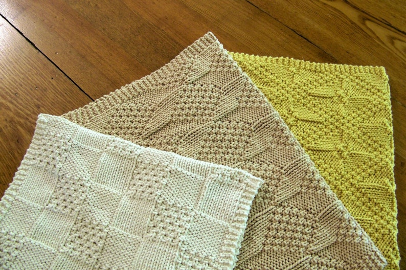 Knitting Pattern - Really Reversible Towels - Directions for 3 Towels ...