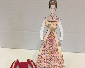 Queen ELIZABETH I Artiqulated Paper Doll Collage Sheet Henry VIII Tudor ...