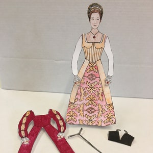Tudor Lady Paper Doll, Tudor Tailor Exclusive - Etsy