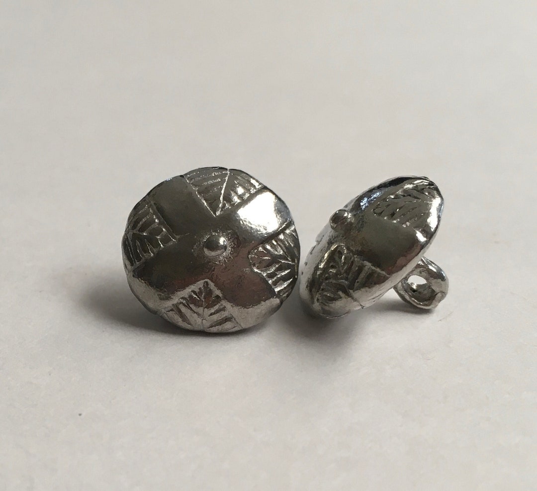 Set of 12 Replica Tudor Pewter Thread Cross Buttons for Renaissance or ...