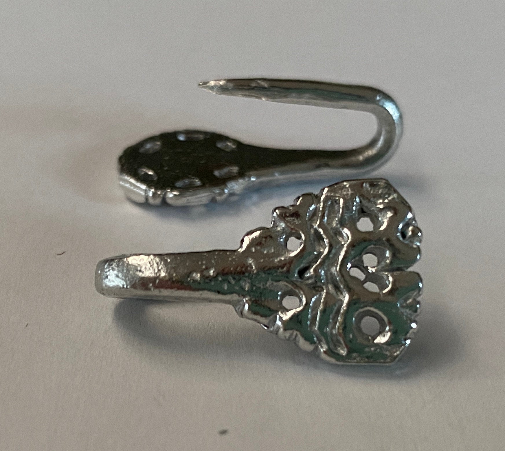 Pewter hooks known as dress hooks sold singly or with ribbon | Etsy