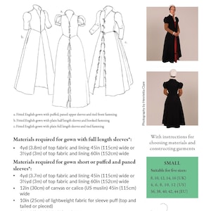 Pattern for Elizabethan Woman's Fitted English Gown With Variations ...