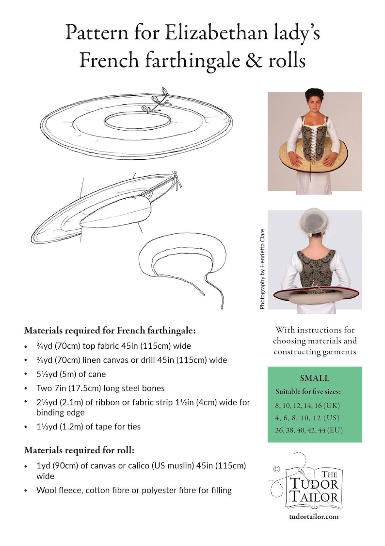 Pattern for Elizabethan French Farthingale & Rolls, Nowadays Called a ...