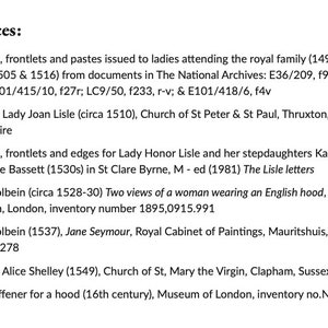 Pattern for Henrician Lady's Bonnet & Frontlet - Nowadays Also Called ...