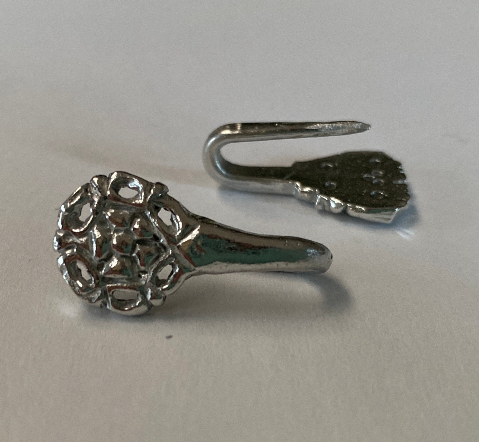 Pewter Hooks (known as Dress Hooks) Sold Singly or With Ribbon Girdle ...
