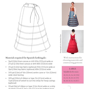 Pattern for Tudor & Elizabethan Lady's Spanish Farthingale With Pad ...