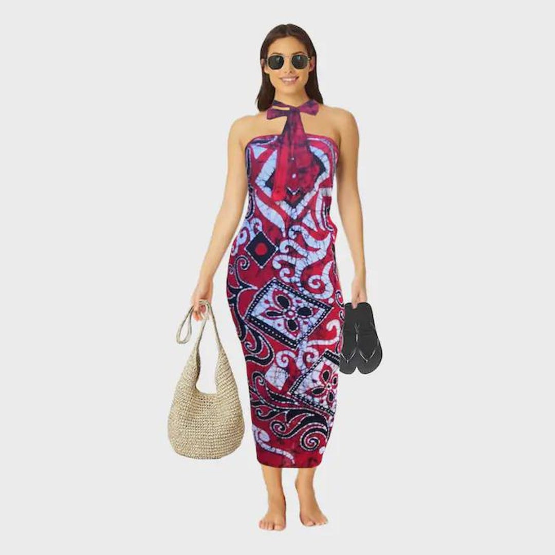 Batik Beach Wrap Hand Dyed | Batik Sarong | Lungi | Women Sarong ...