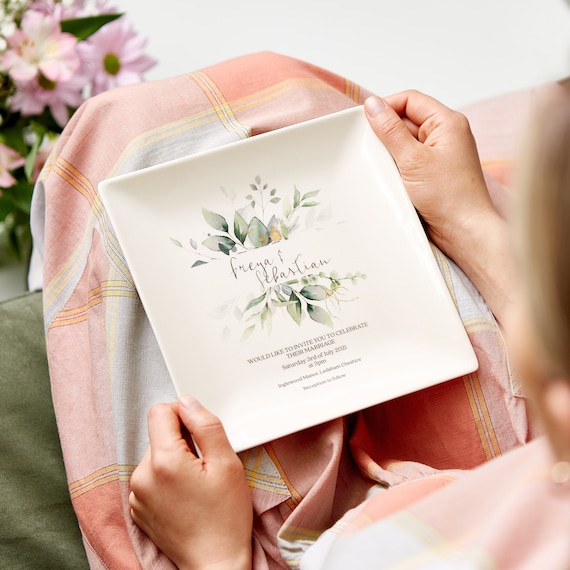 Personalised Wedding Invitation Plate - Etsy