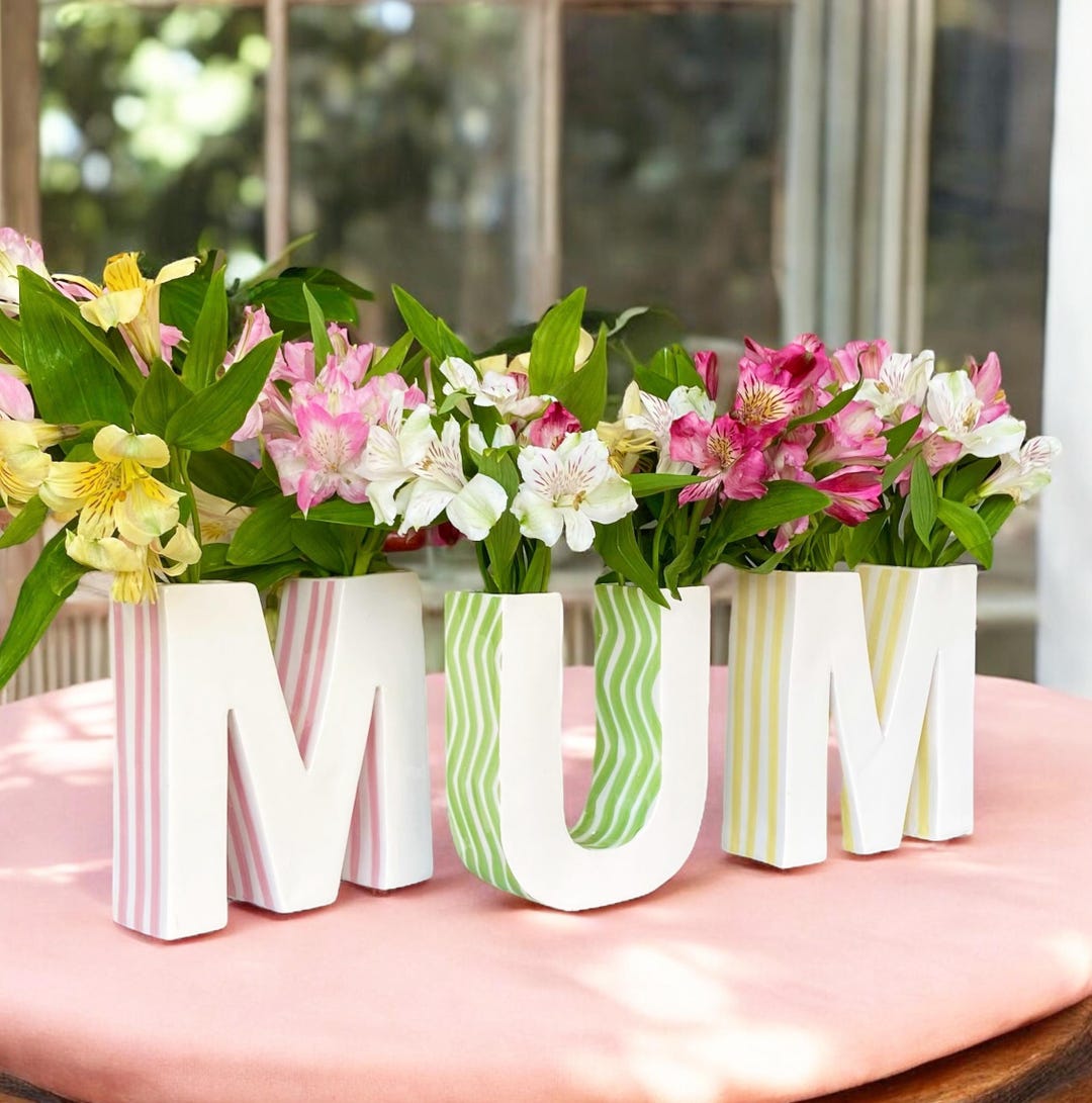 Ceramic Letters Mum Vases - Etsy