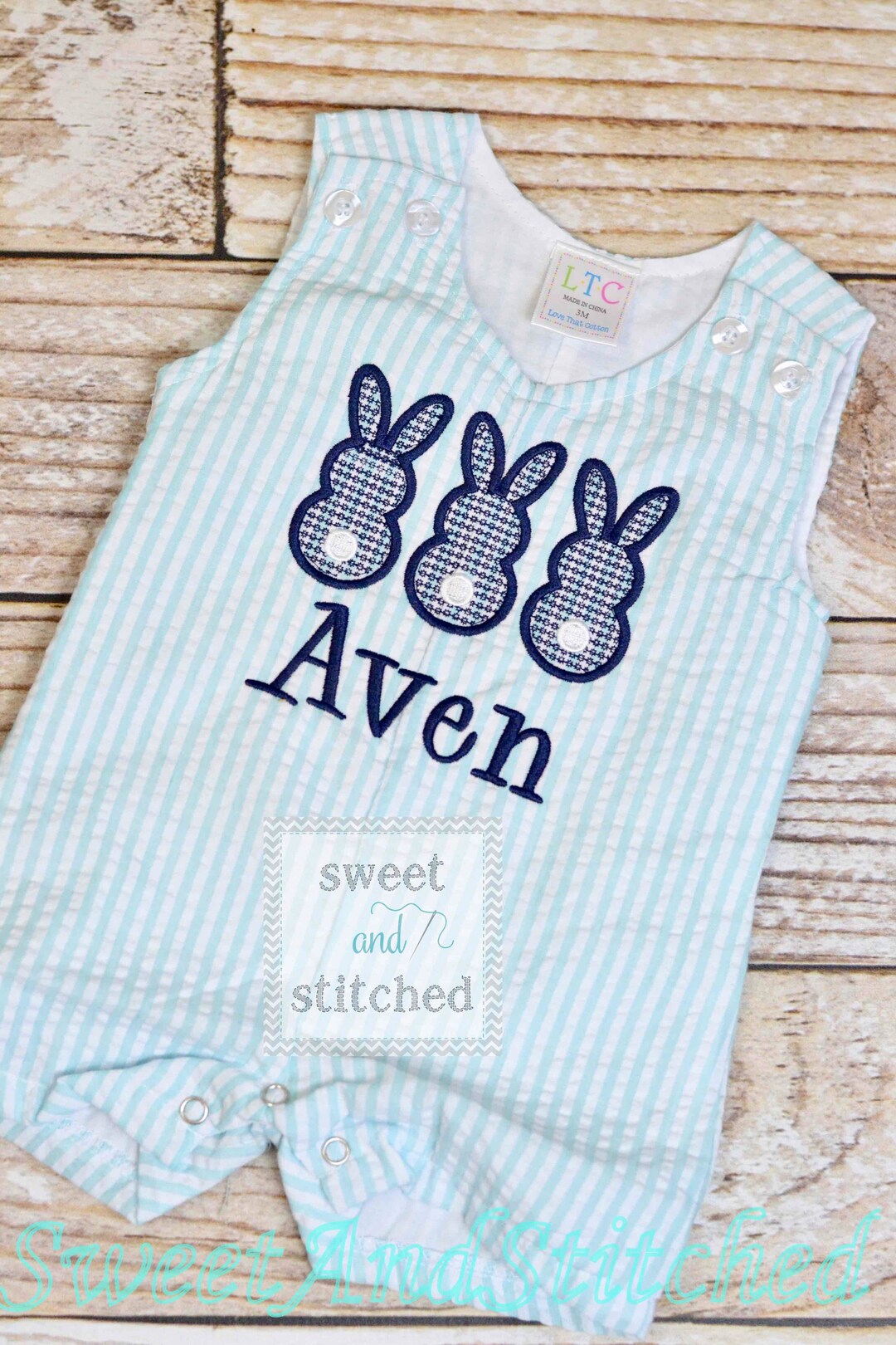 Monogrammed Boys Easter Romper, Baby Boy Easteroutfit, Personalized ...