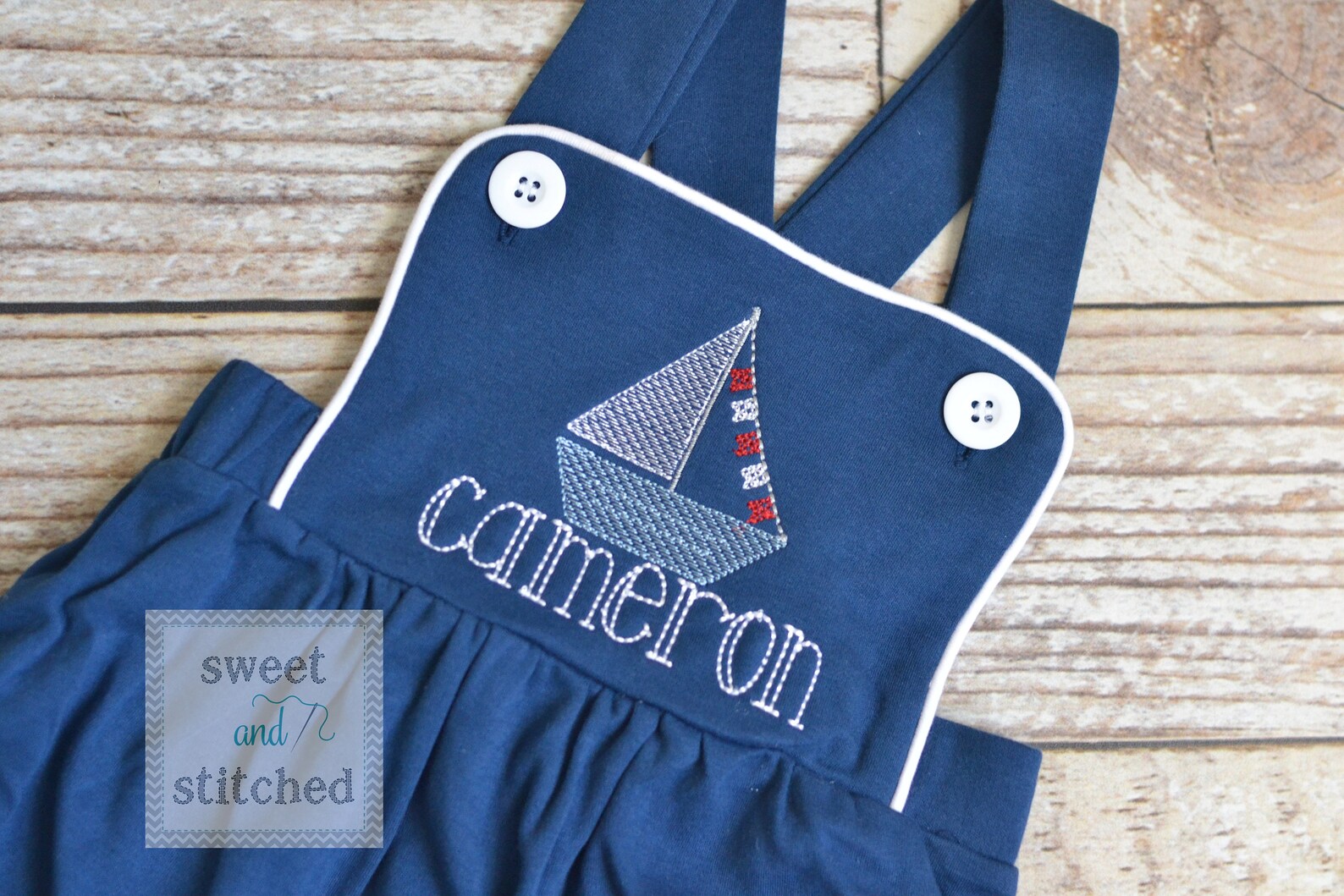 Monogrammed Baby Boy Sailboat Outfit Monogrammed Boys Beach - Etsy