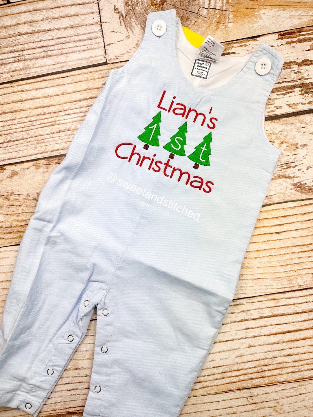 Personalized Baby Boy 1st Christmas Outfit - Monogrammed Christmas ...