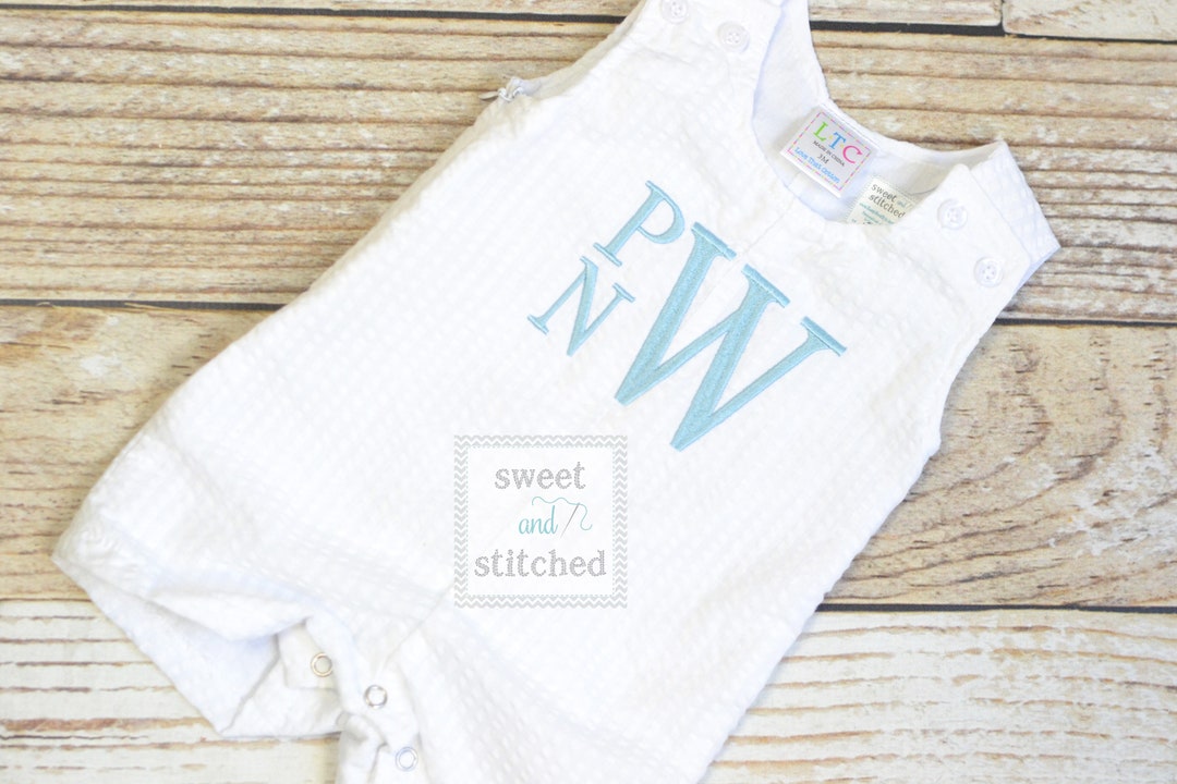 Monogrammed Boys Jon Jon, Baby Boy Easter or Summer Outfit ...