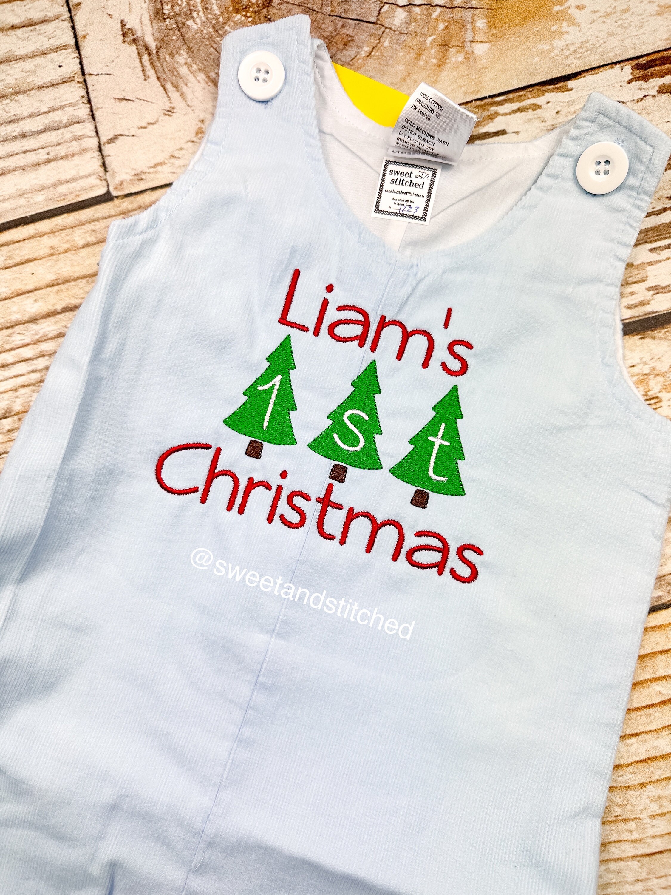 Personalized Baby Boy 1st Christmas Outfit - Monogrammed Christmas ...