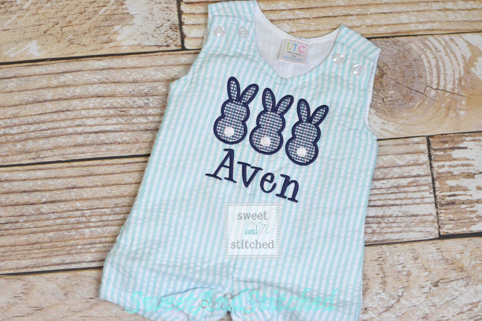 Monogrammed Boys Easter Romper Baby Boy Easteroutfit | Etsy