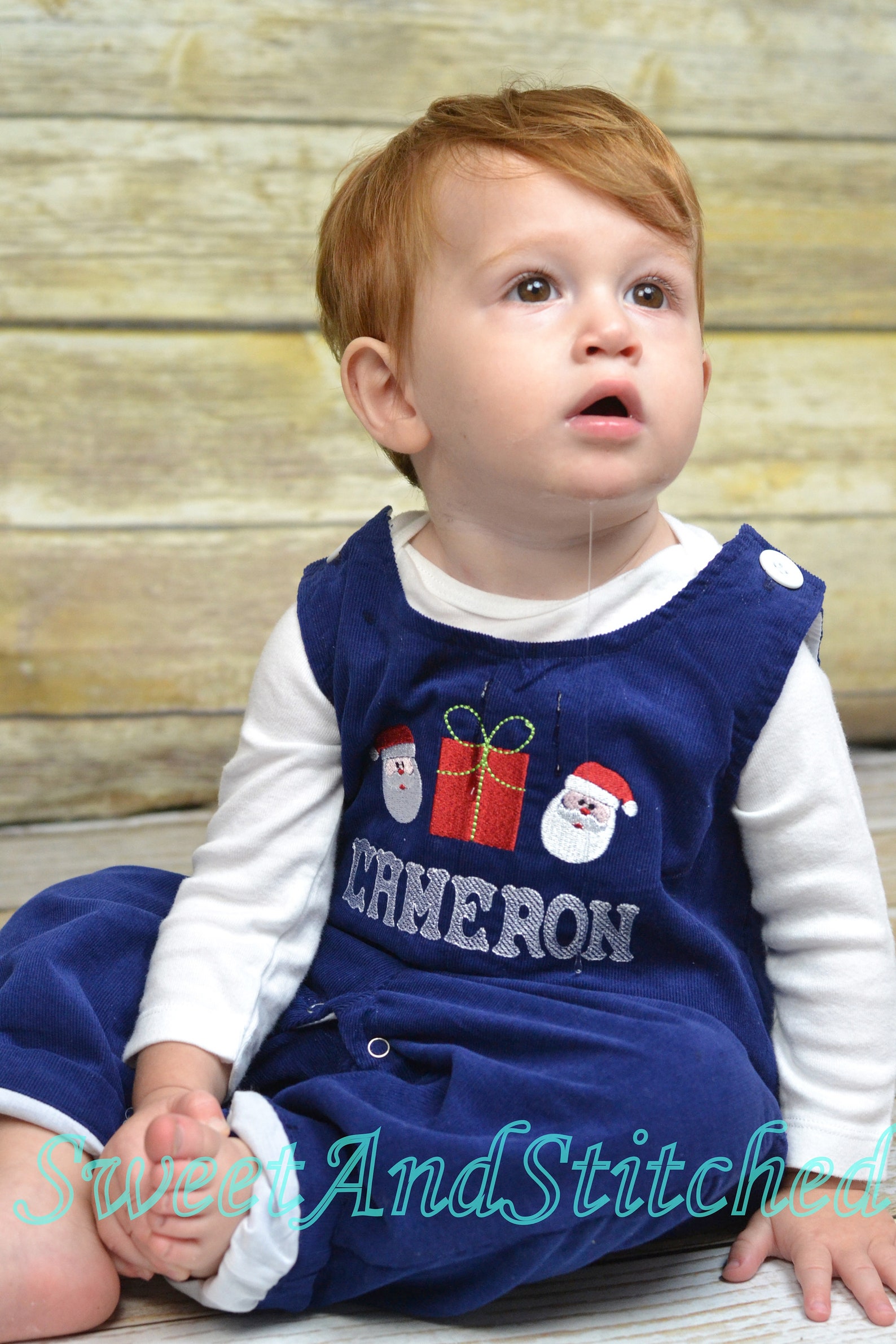 Baby Boy Christmas Faux Smock Train Outfit, Toddler Boys Christmas ...