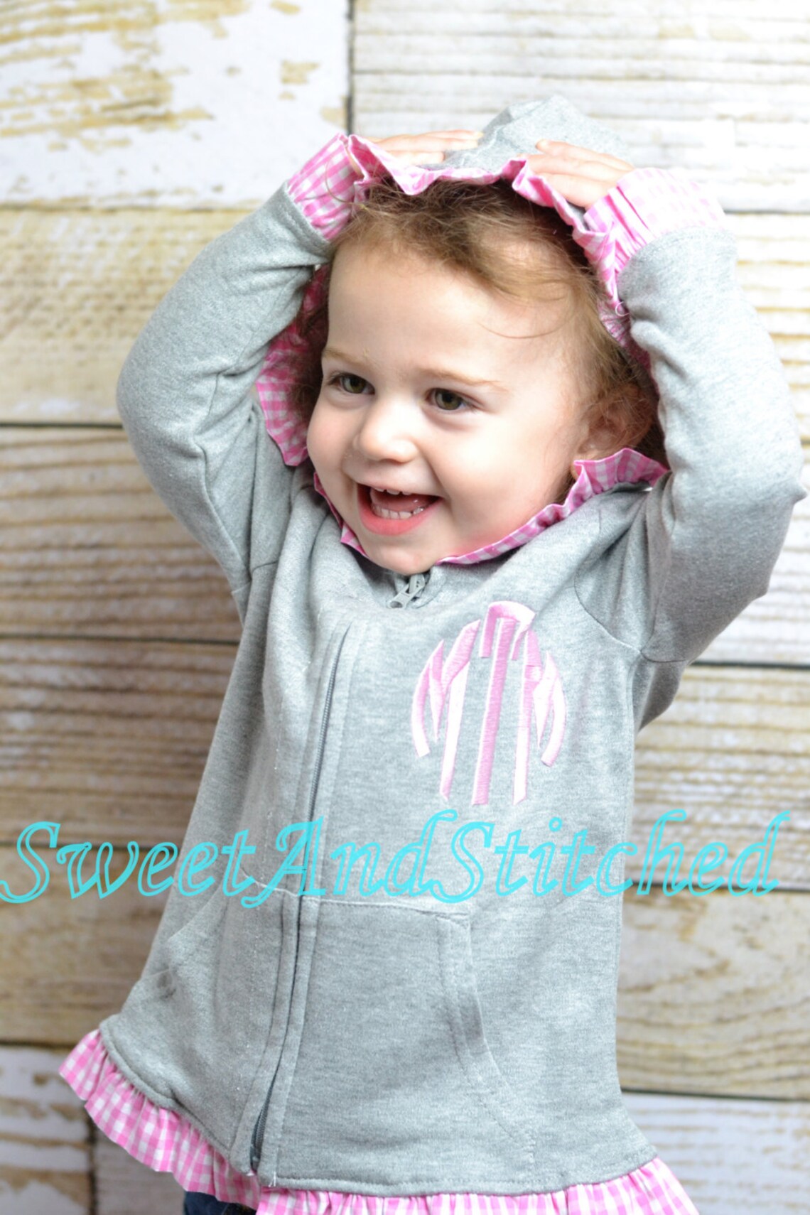 Monogrammed Girls Jacket Monogrammed Zip up Hoodie - Etsy