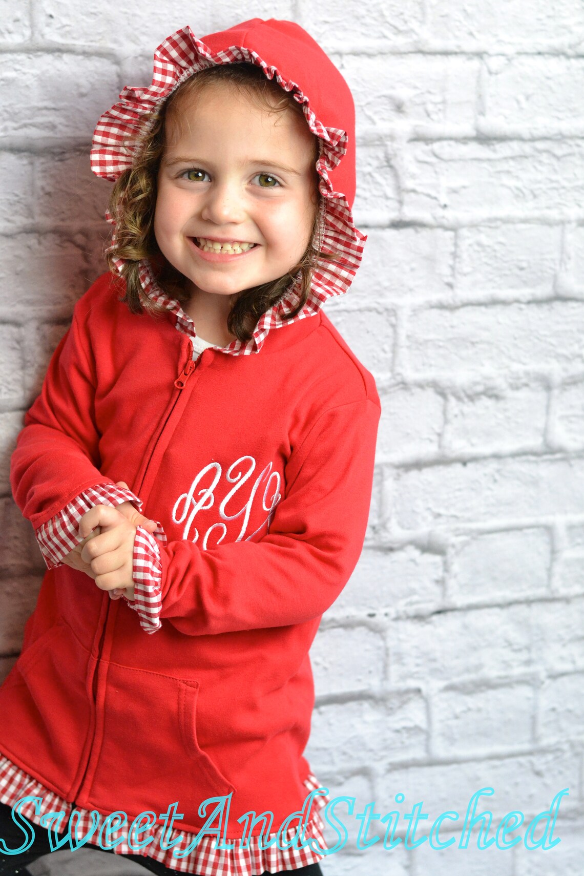 Monogrammed Girls Jacket, Monogrammed Zip up Hoodie, Monogrammed ...