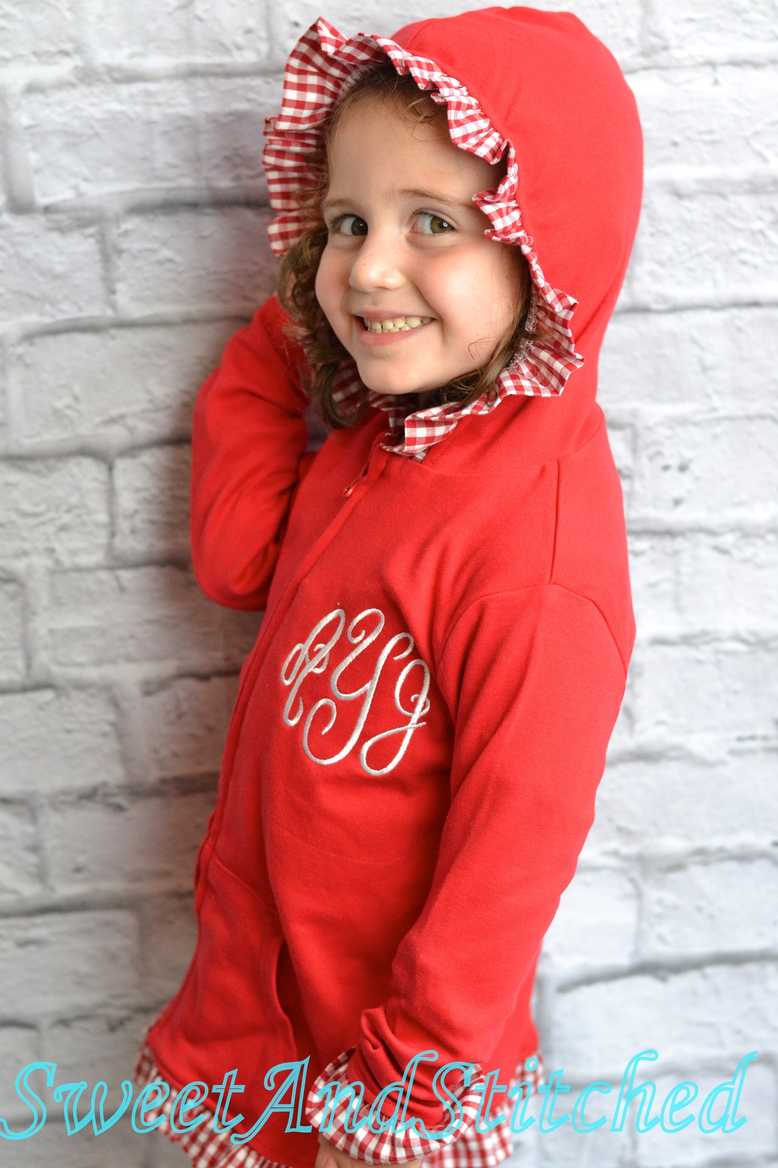 Monogrammed Girls Jacket Monogrammed Zip up Hoodie - Etsy