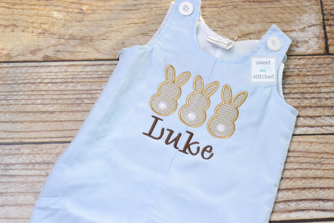 Personalized Boys Corduroy Easter Outfit With Bunny Design and Name ...