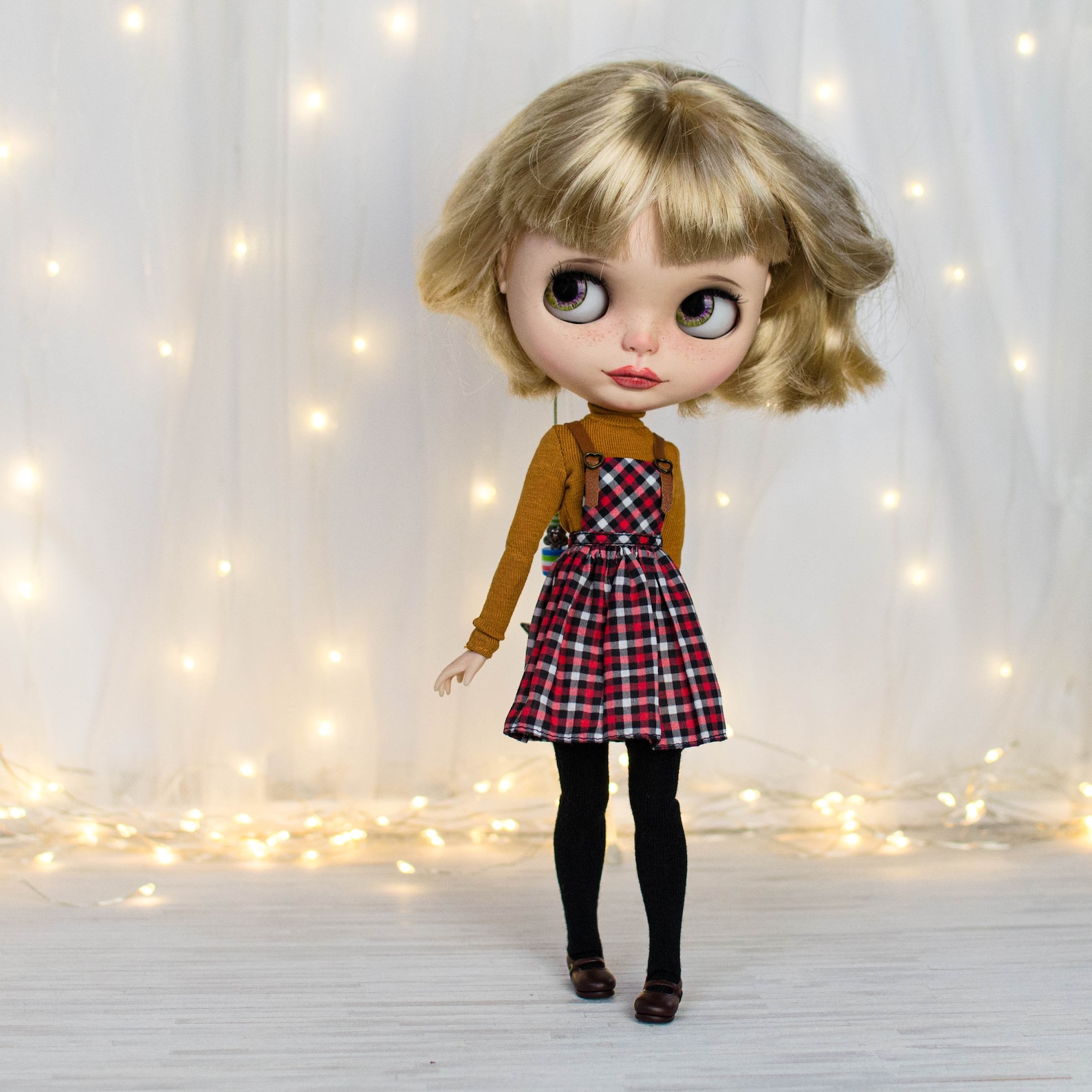 Set: Turtleneck and Overall Dress for Pullip, Obitsu 26 27, Blythe ...