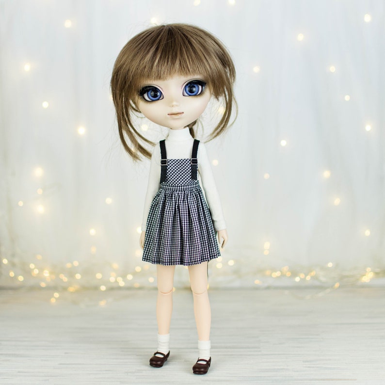 Set: Turtleneck and plaid dungaree for Pullip Obitsu 27 Blythe | Etsy