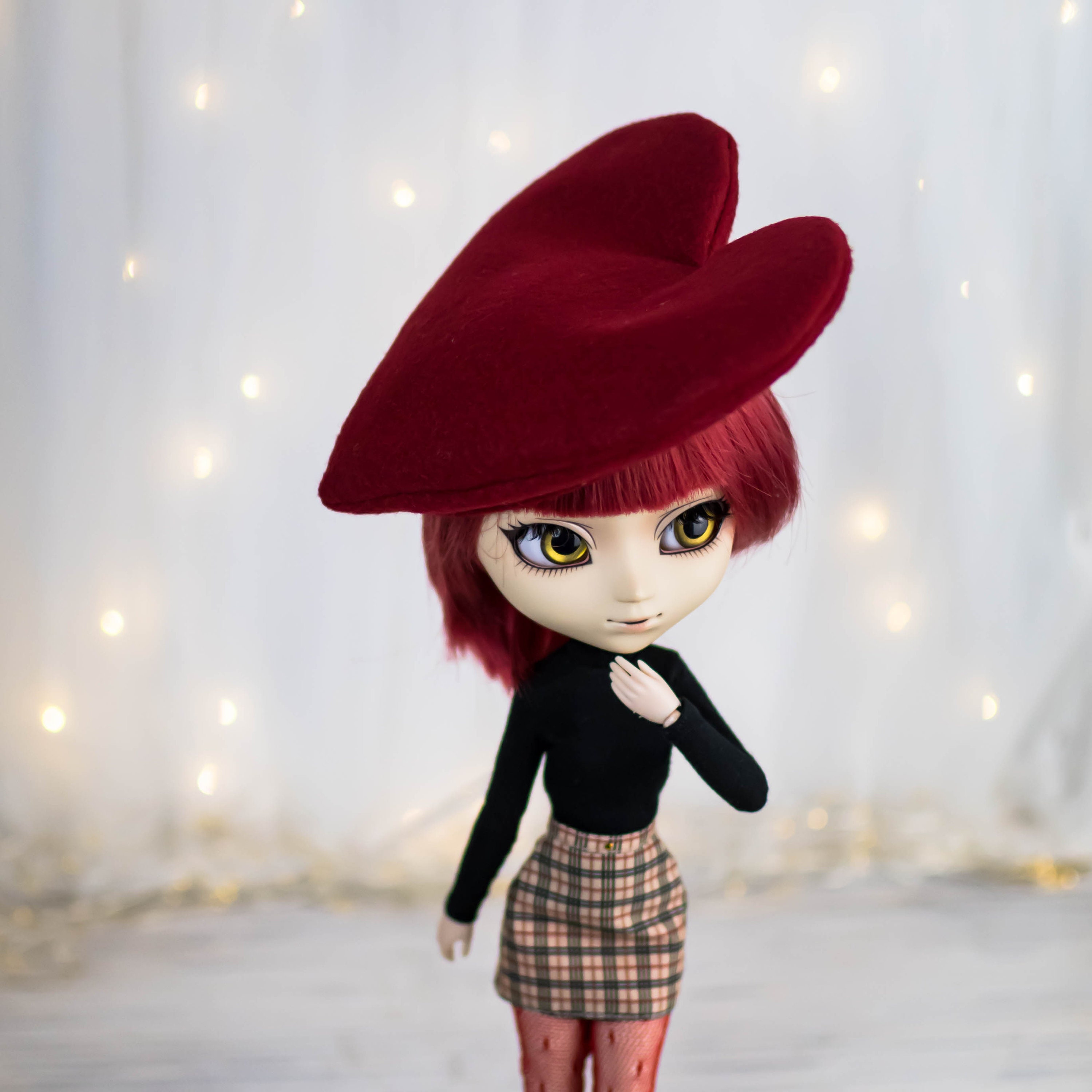 Heart Shaped Beret Hat for Pullip & Blythe Cute Costume for - Etsy Canada