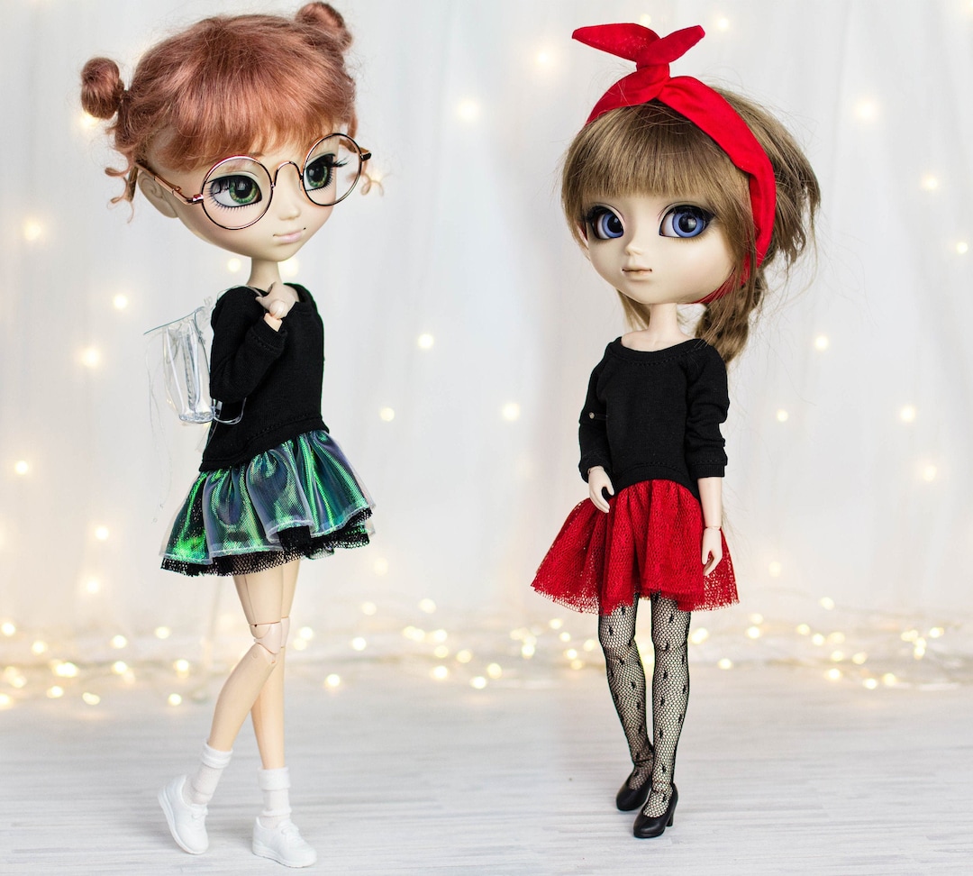 Black Pullover Dress With Tulle Blythe, Pullip, Obitsu 26 27, Pure ...