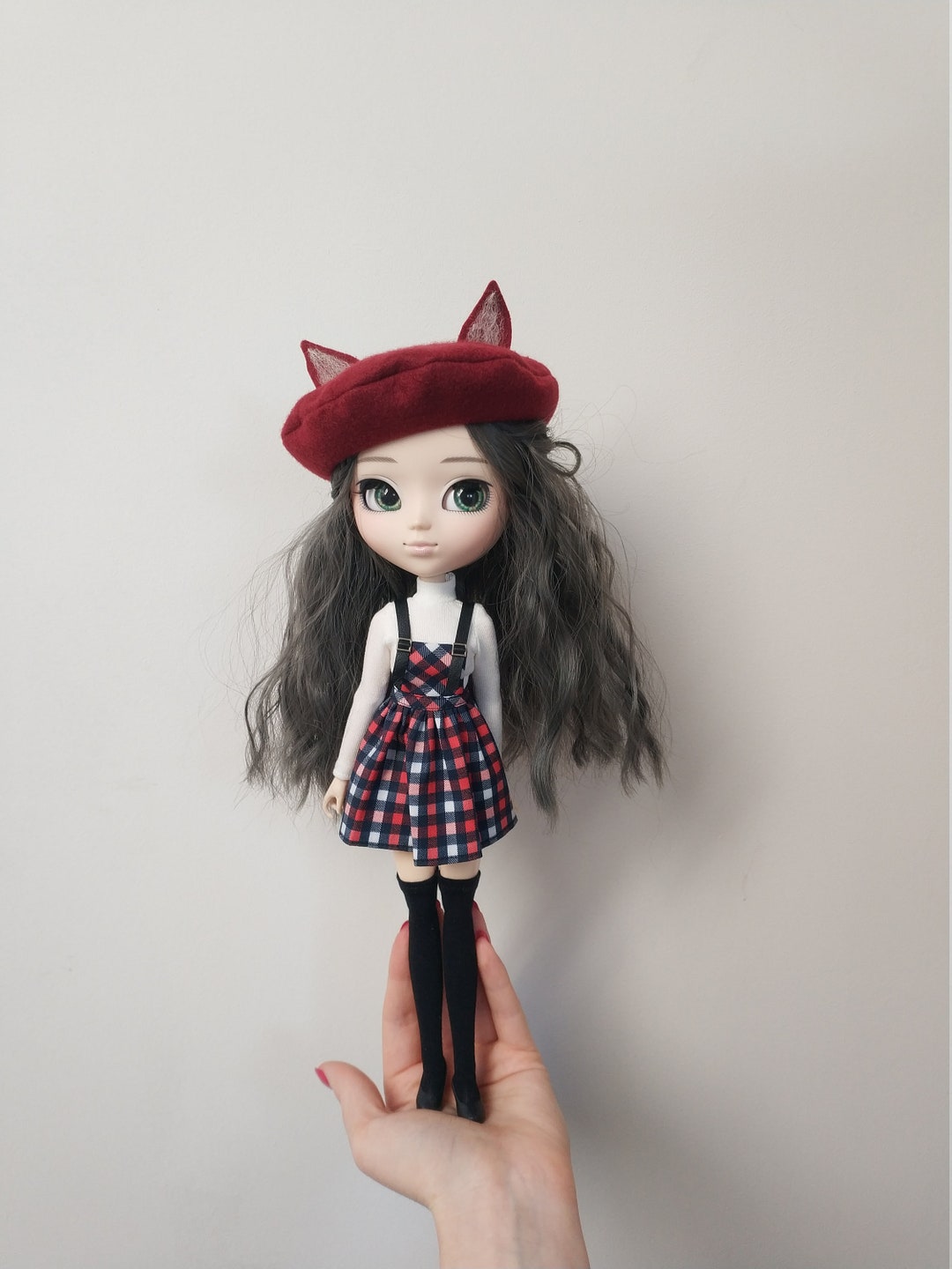 Turtleneck, Dungaree Dress for Pullip, Blythe, Pure Neemo, Obitsu 26 ...