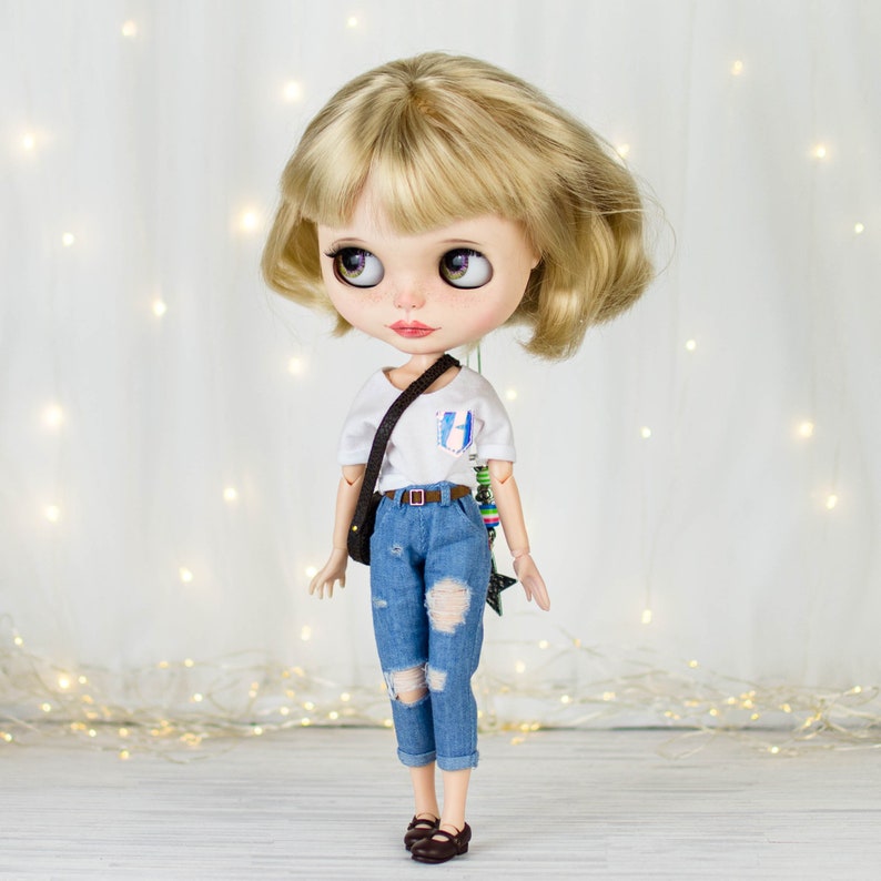 Crop Top T-shirt With Holo Pocket for Pullip Obitsu 27 Blythe | Etsy