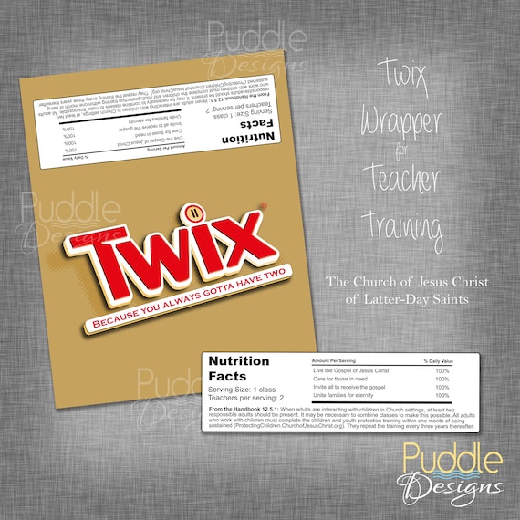 Twix Wrapper LDS Children/youth Teachers - Etsy