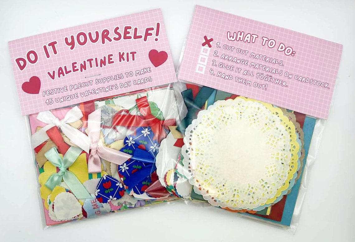 DIY Valentine Kit | Make Your Own Valentines | Vintage and Recycled ...
