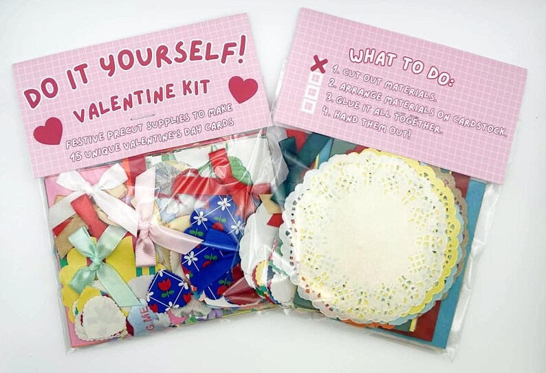 DIY Valentine Kit | Make Your Own Valentines | Vintage and Recycled ...